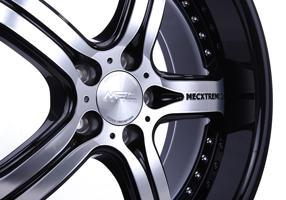 mecxtreme3 one piece wheel in Satin Double Black without Stainless ...